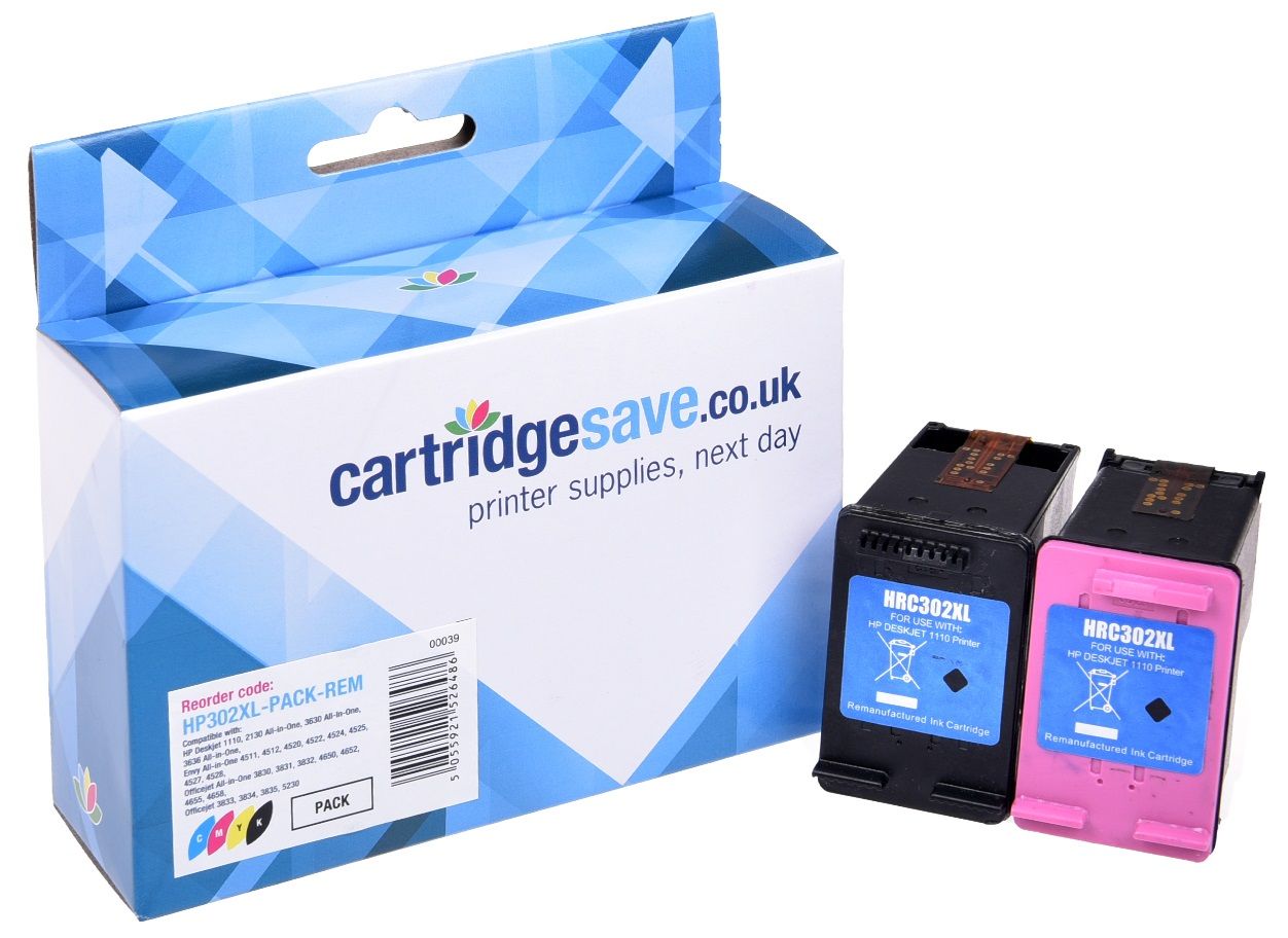 Cheap HP 302XL Ink Cartridges Compatible High Capacity Black And Colour HP 302XL Printer Cartridge Pack