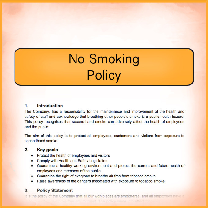 Smoking Policy | Health And Safety | Cartridgesave