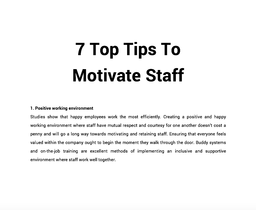 7 Top Tips To Motivate Staff - Print what matters