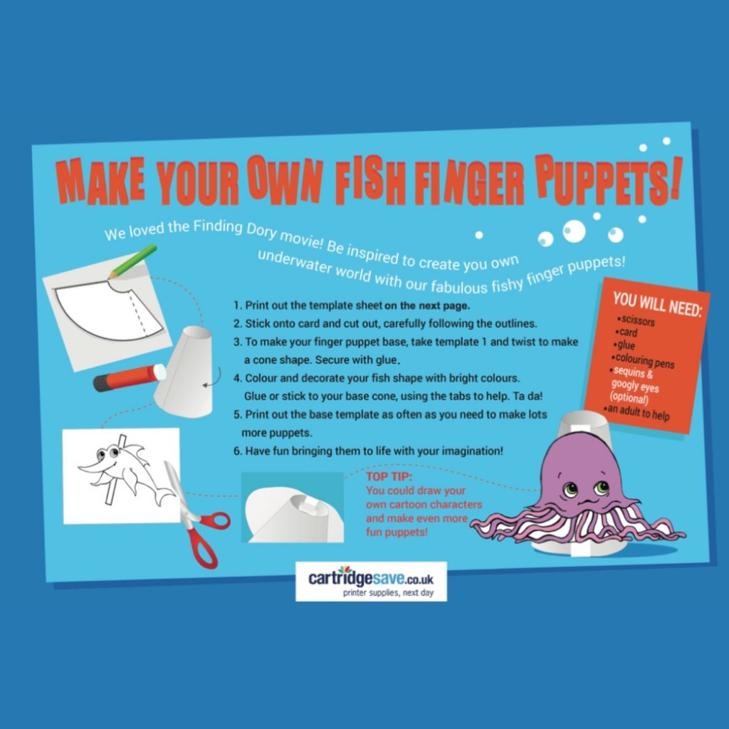 Printable Finger Puppet Templates - Finding Dory Inspired