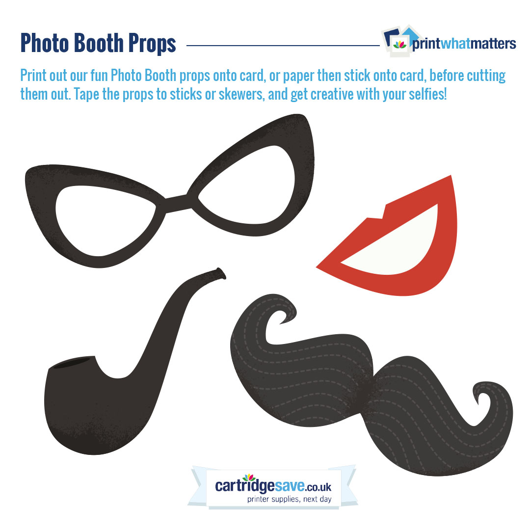 Download our printable photo booth props - Print what matters