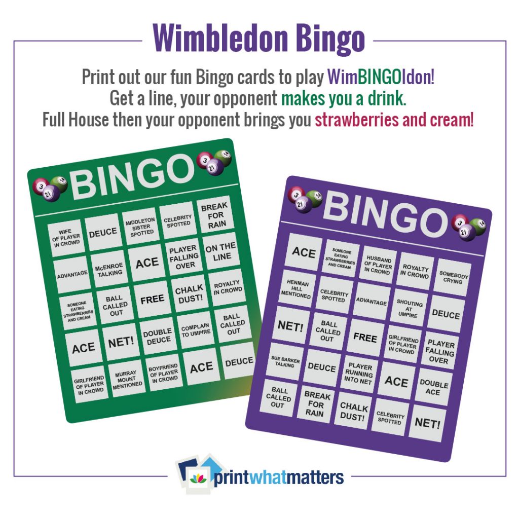 Try Your Hand At Wimbledon Bingo! - Print what matters